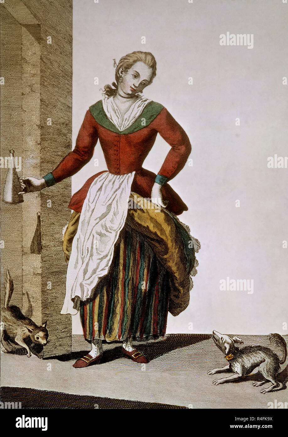 COLECCION DE TRAJES DE ESPAÑA-1777-CRIADA-GRABADO S XVIII-TIPOS ...