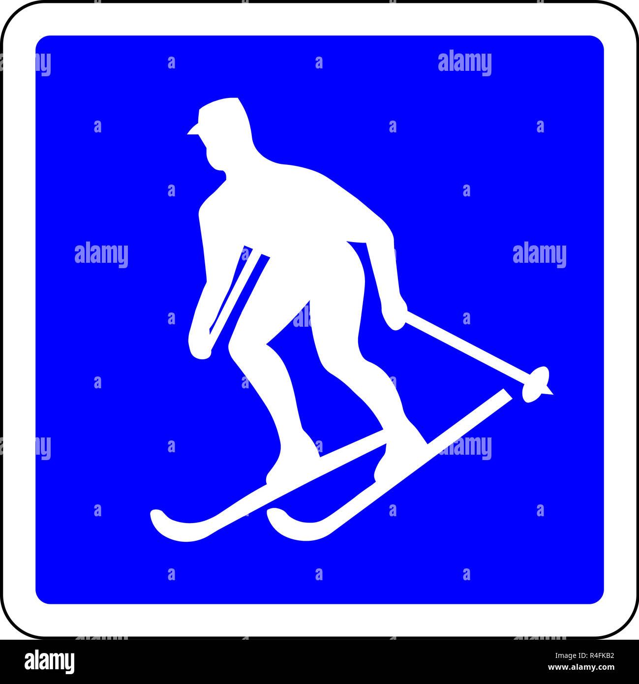 Ski allowed blue sign Stock Photo - Alamy