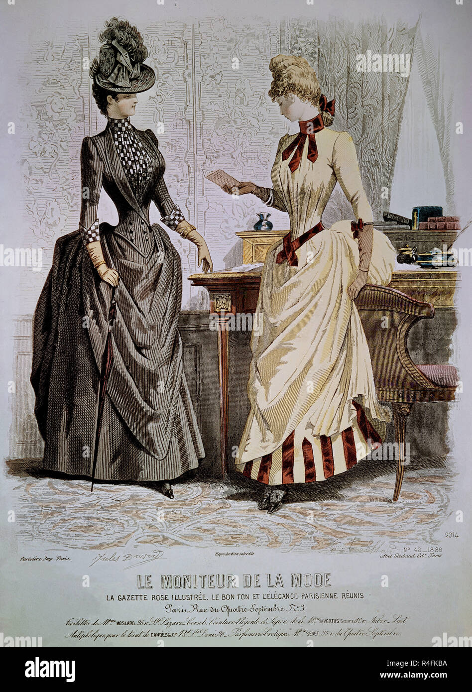 MODA FRANCESA SIGLO XIX- LITOGRAFIA. Location: PRIVATE COLLECTION ...