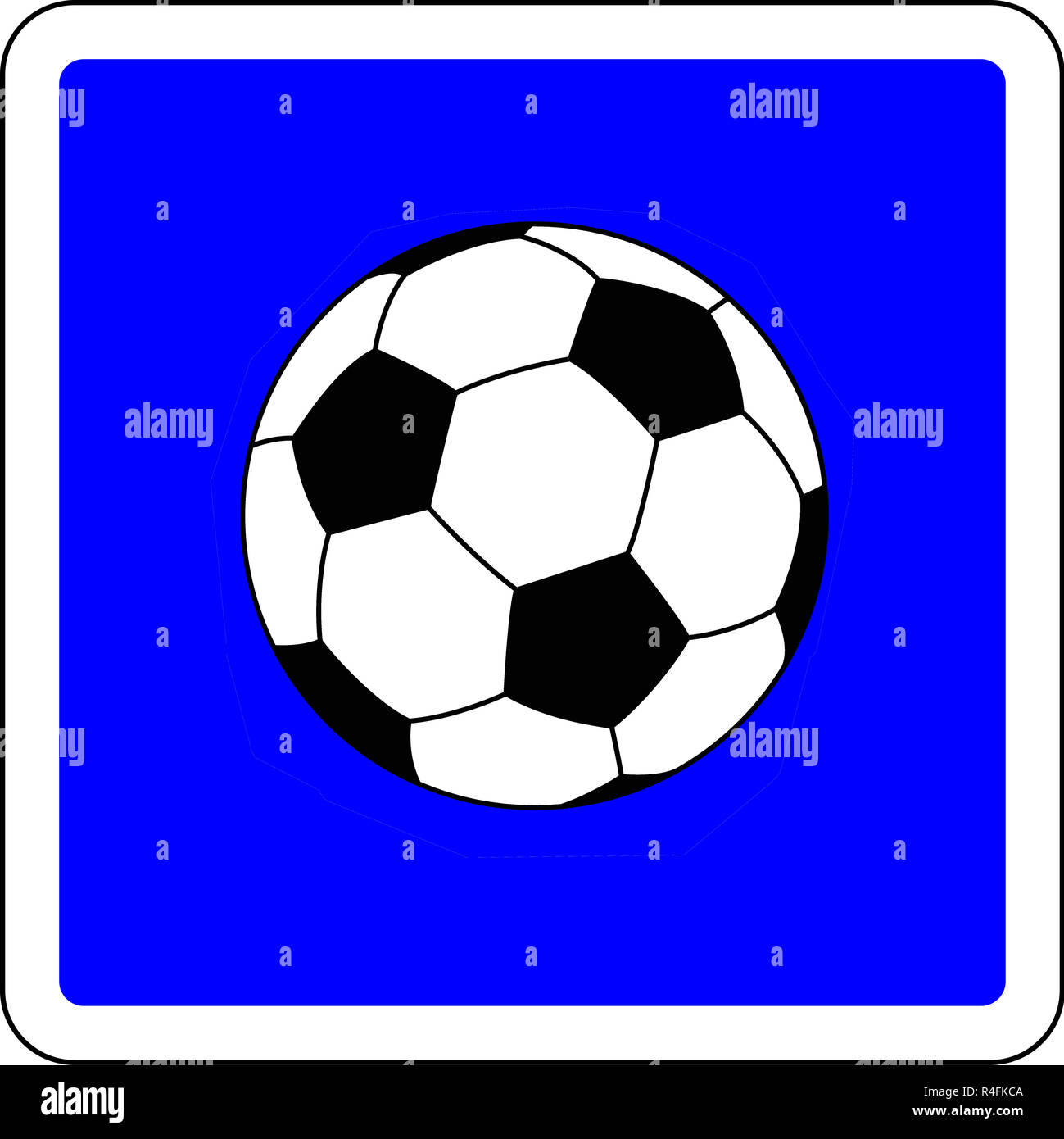 Soccer ball allowed blue sign Stock Photo - Alamy