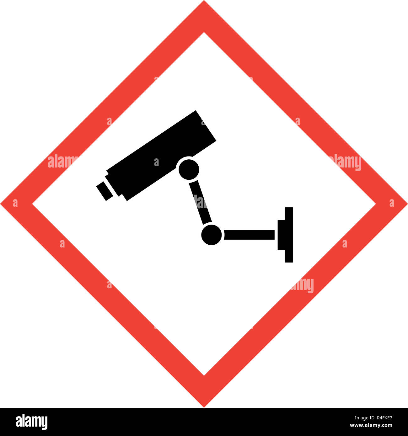 Hazard sign with surveillance camera symbol Stock Photo - Alamy