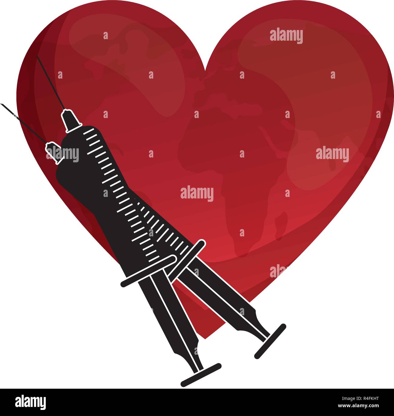 heart with syringe icon vector illustration design Stock Vector Image ...