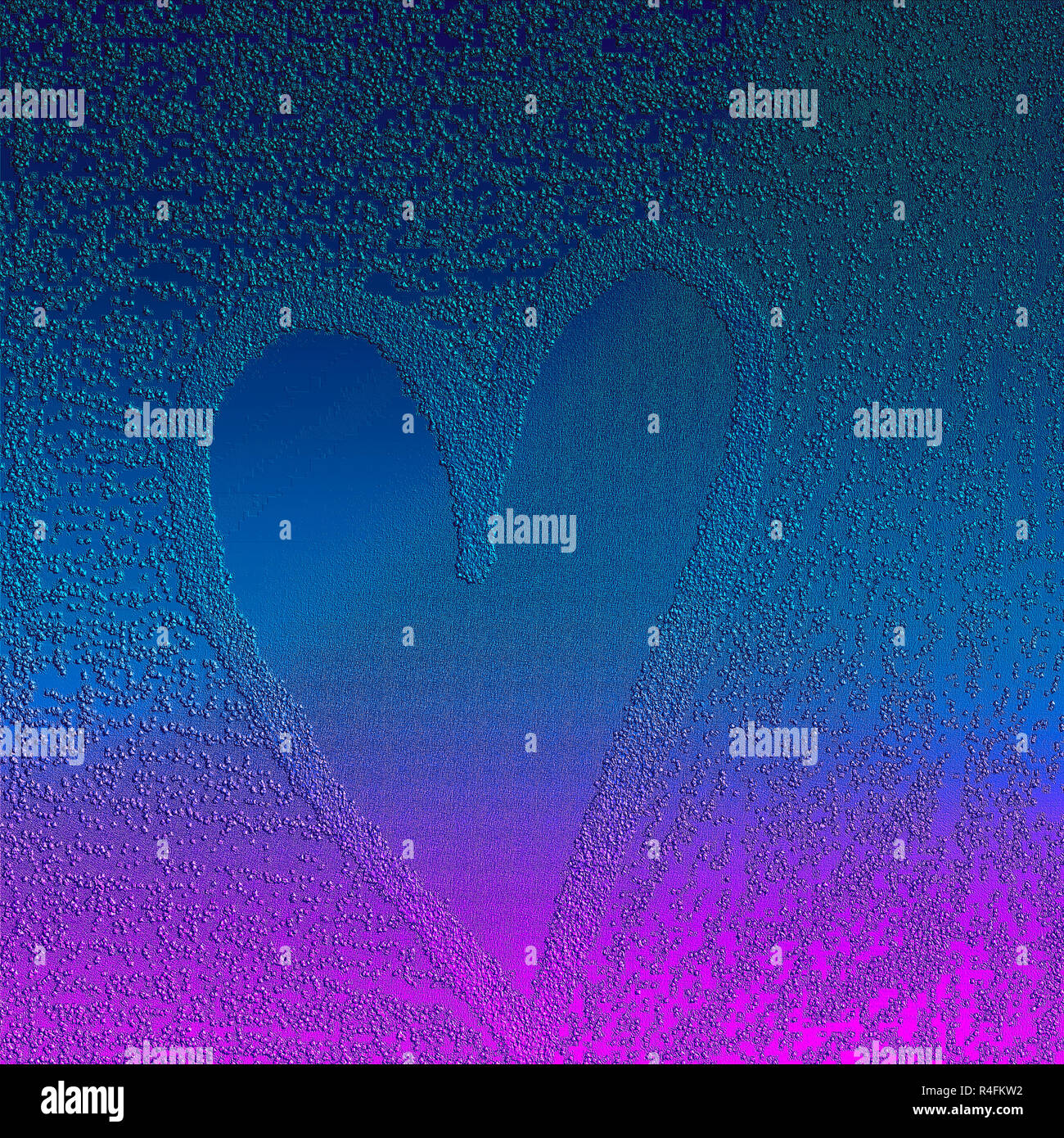 3D heart embossed on sand textured background. Brush strokes background ...