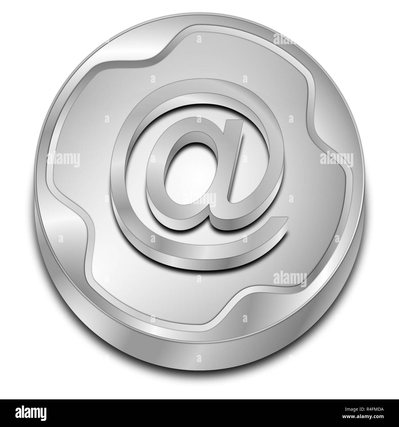 silver E-Mail Button - 3D illustration Stock Photo - Alamy