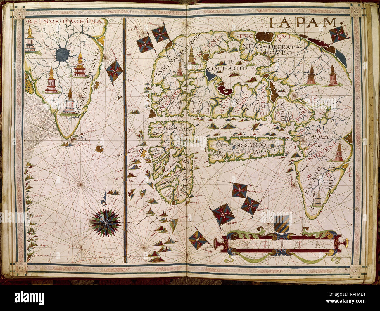 ATLAS PORTULANO - 1568 - MAPA DE JAPON - FOL 9- S XVI CARTOGRAFIA ...