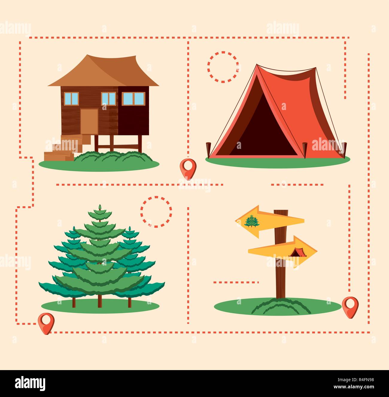 set icons of camping zone vector illustration design Stock Vector Image ...