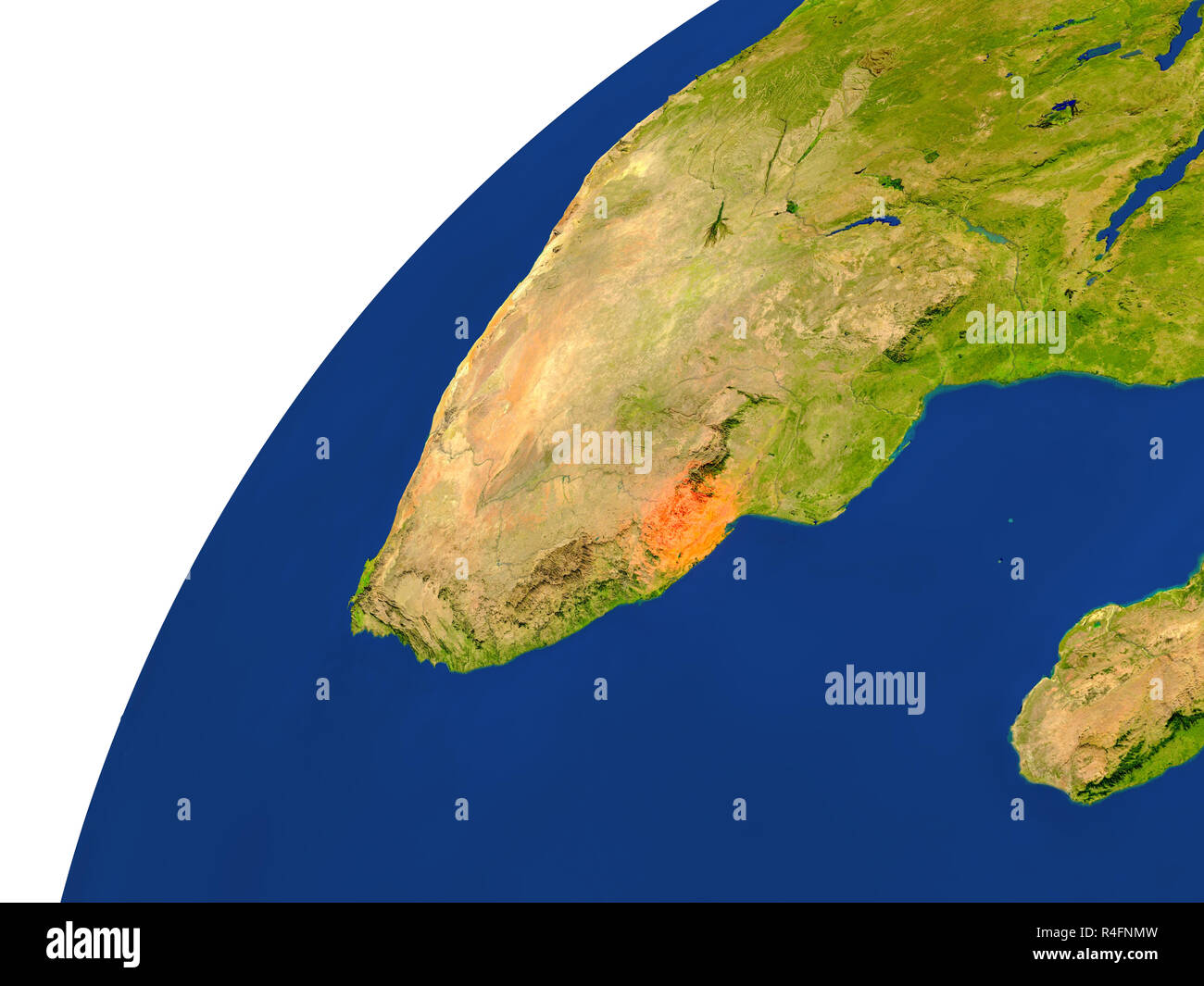 Country of Swaziland satellite view Stock Photo - Alamy