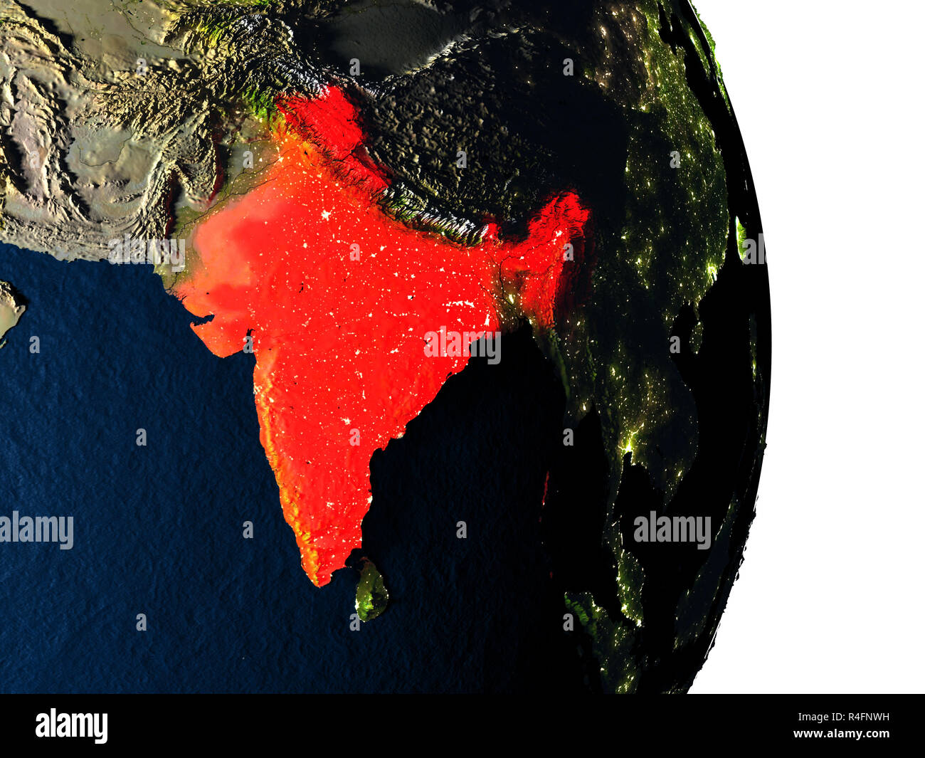 India map from space hi-res stock photography and images - Alamy