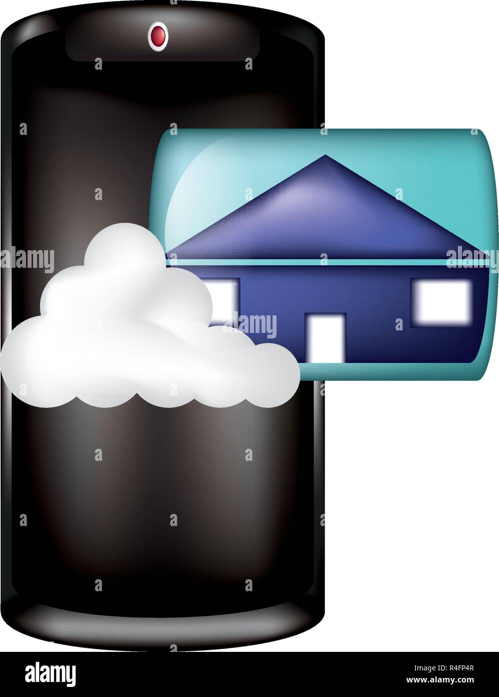 smartphone with cloud computing and house vector illustration design ...