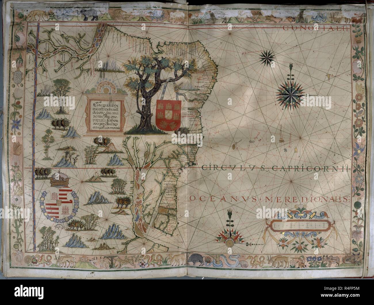 MAPA DE BRASIL - ATLAS PORTULANO - 1568. Author: VAZ DOURADO FERNAO ...