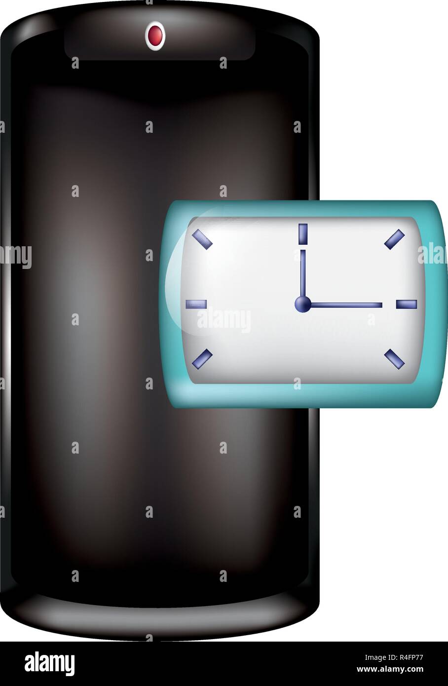 smartphone with clock time vector illustration design Stock Vector ...