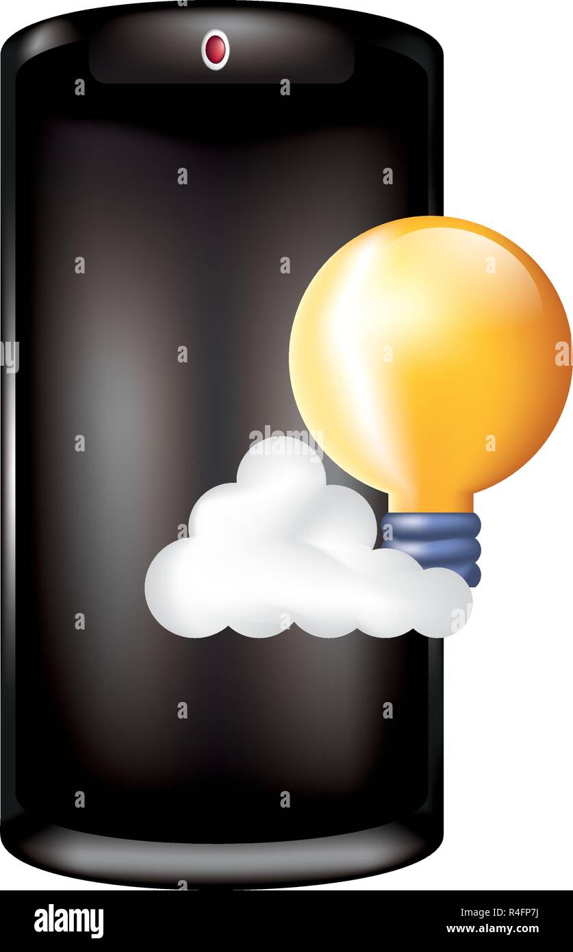 Smartphone With Cloud Computing And Light Bulb Vector Illustration 2572