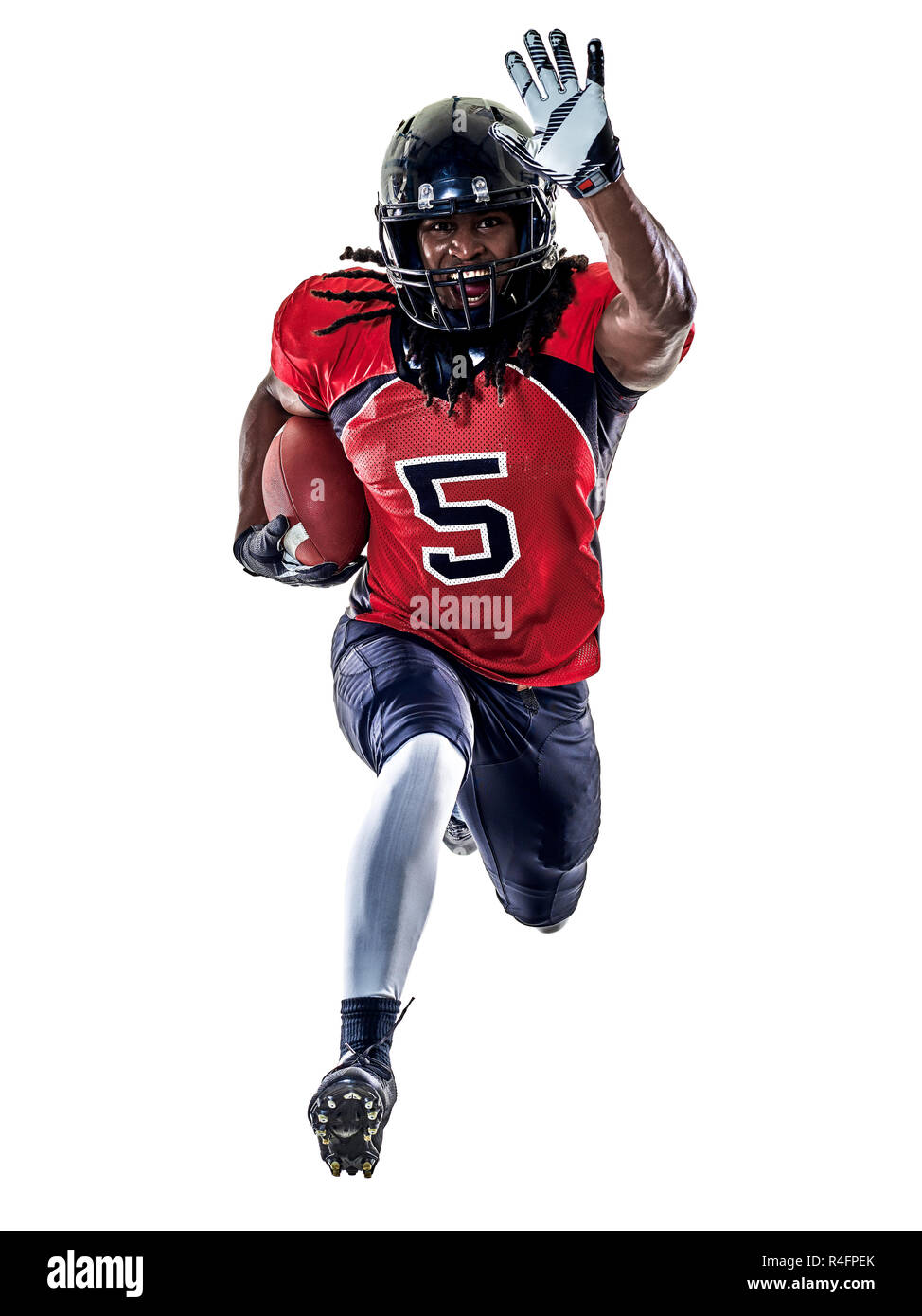 two one american football player man isolated on white background Stock ...