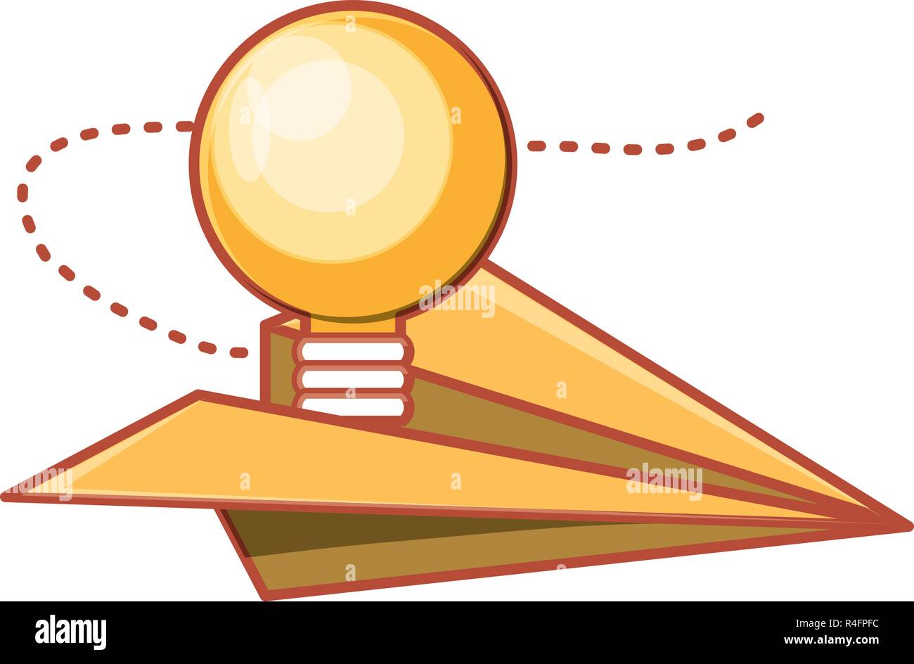 airplane paper flying with bulb vector illustration design Stock Vector ...