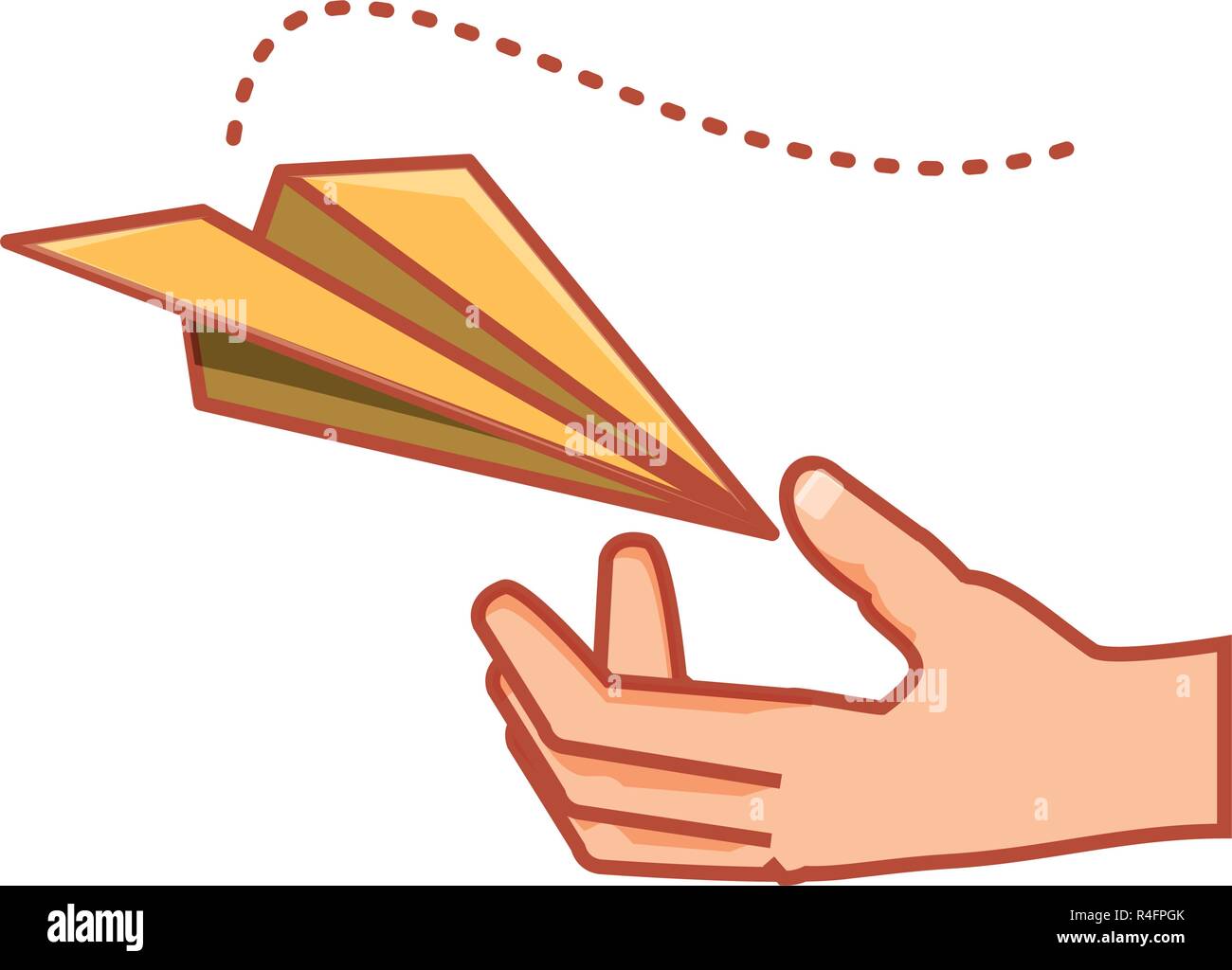 hand with airplane paper flying vector illustration design Stock Vector ...