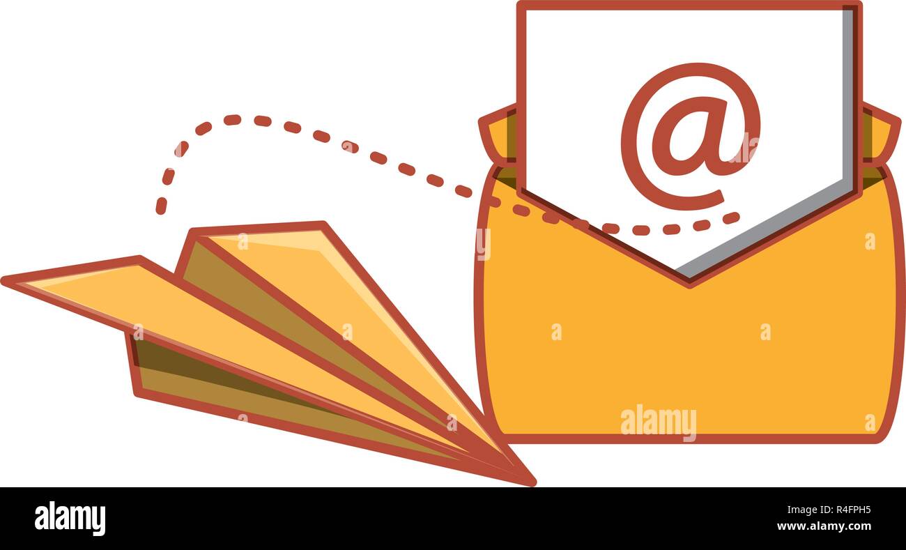 airplane paper flying with envelope vector illustration design Stock ...