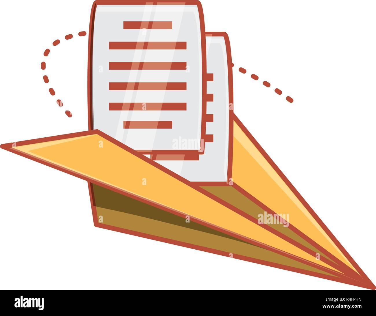 airplane paper flying with documents vector illustration design Stock ...