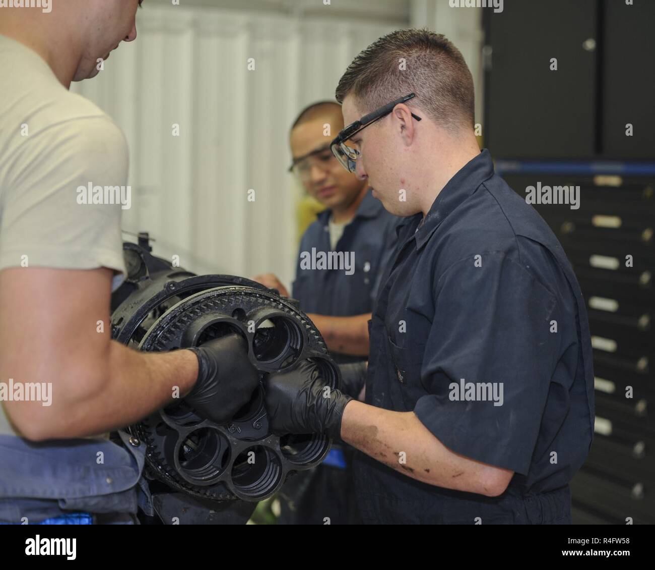 U.S. Airmen from the 355th Aircraft Maintenance Squadron’s armament ...