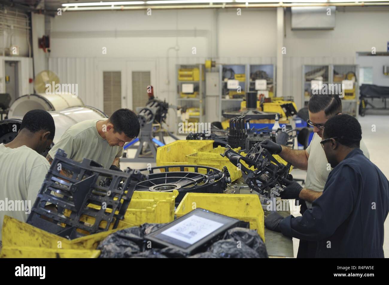 U.S. Airmen from the 924th Maintenance Squadron, team up with members ...