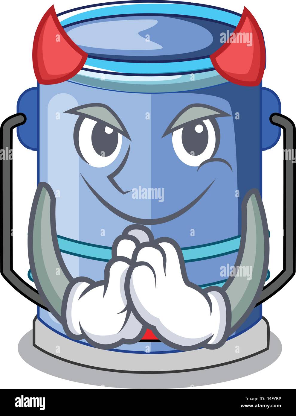 Devil cylinder bucket with handle on cartoon Stock Vector Image & Art ...