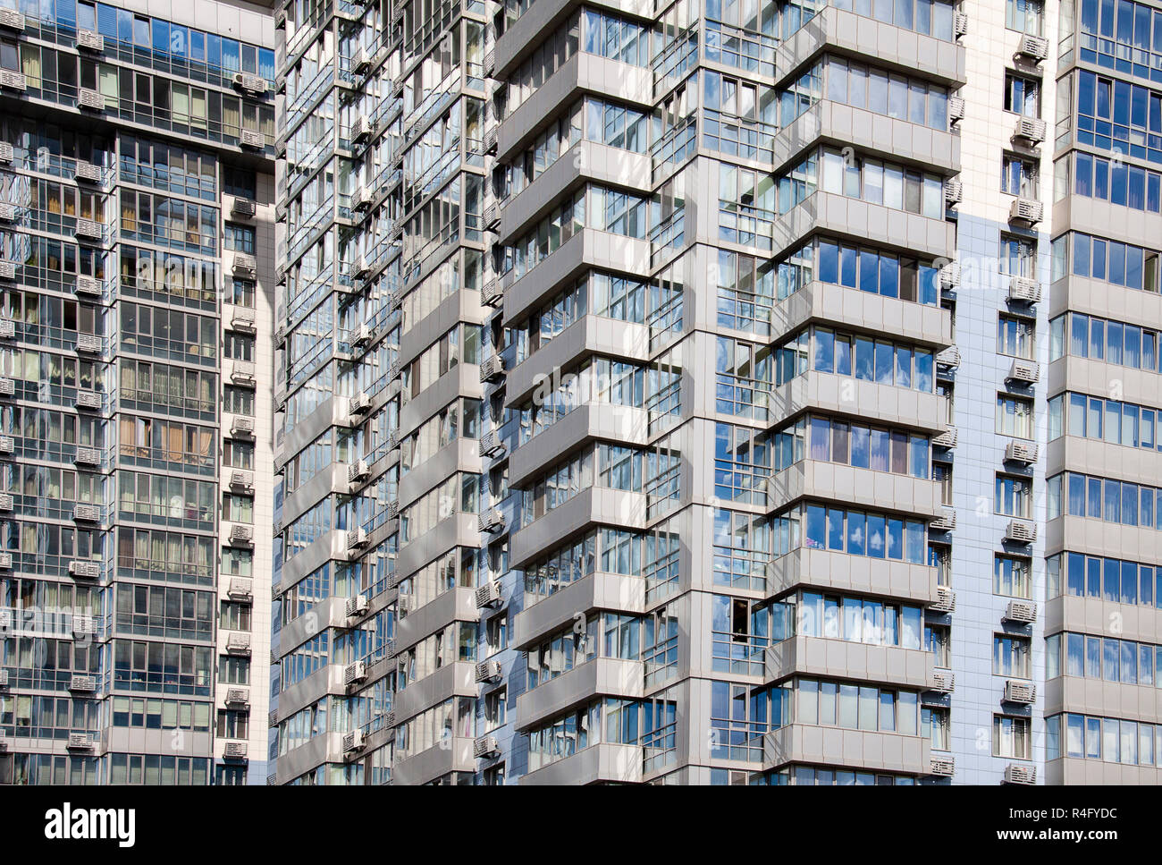 Front view window of new construction condominium building Stock Photo ...