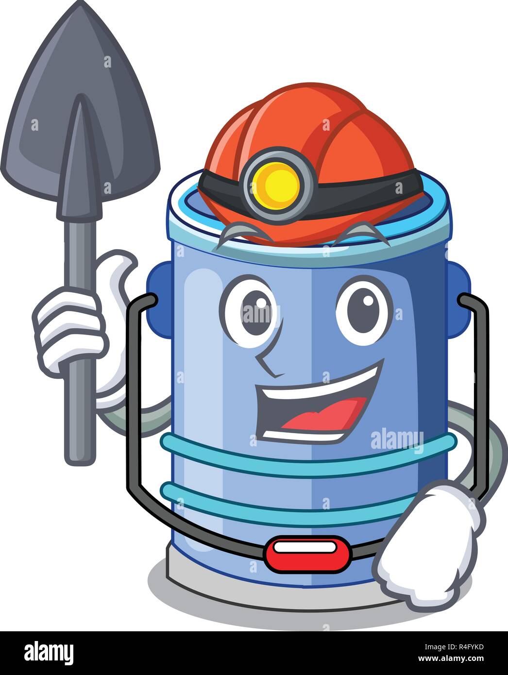 Miner cylinder bucket with handle on cartoon Stock Vector Image & Art ...
