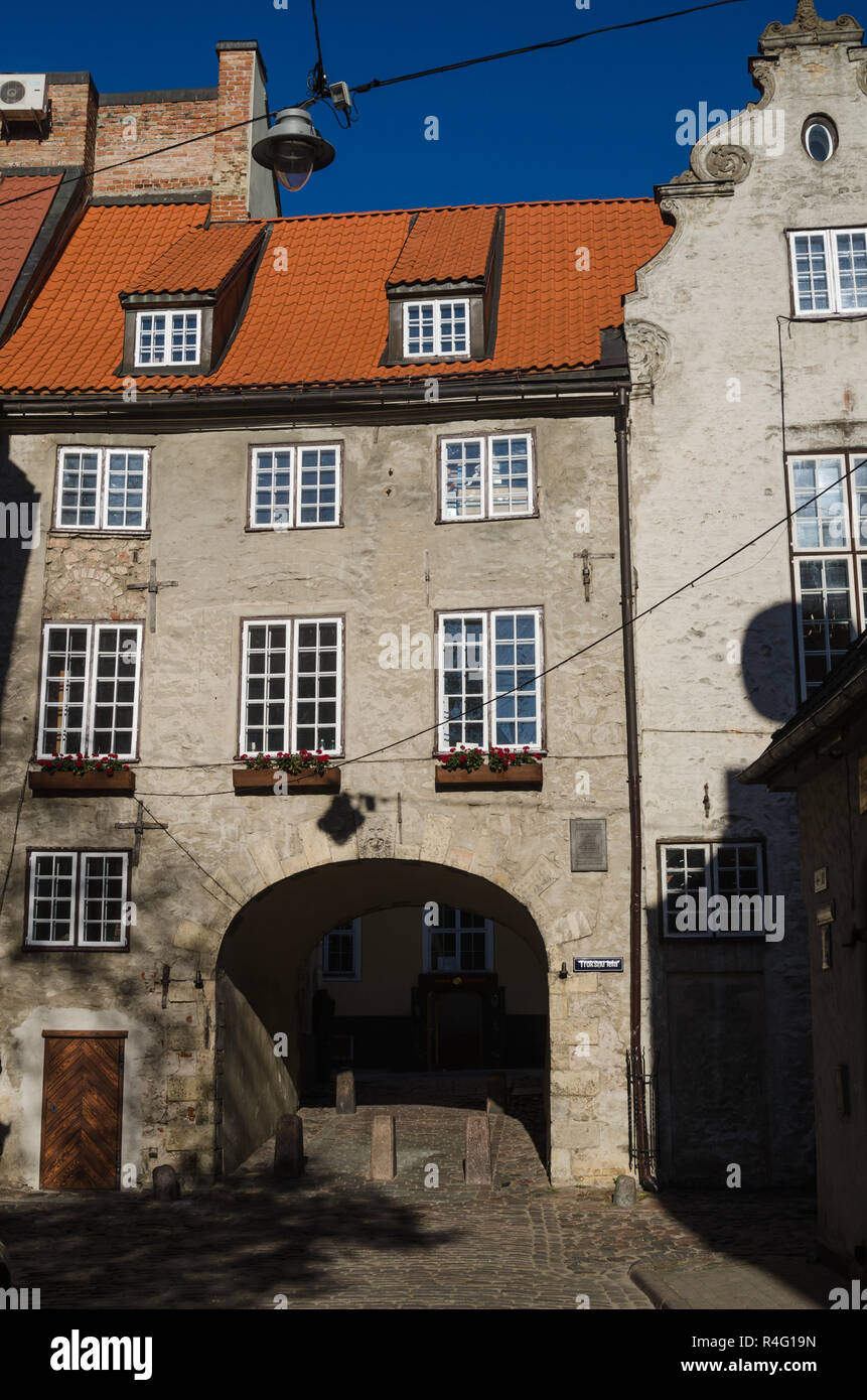 Swedish Gate in the old city of Riga Stock Photo - Alamy