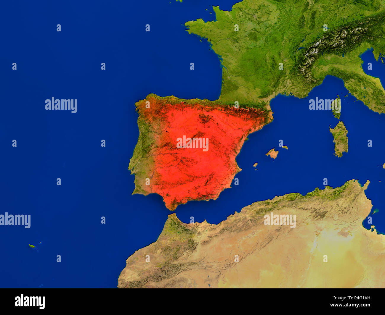 Spain map satellite geography hi-res stock photography and images - Alamy