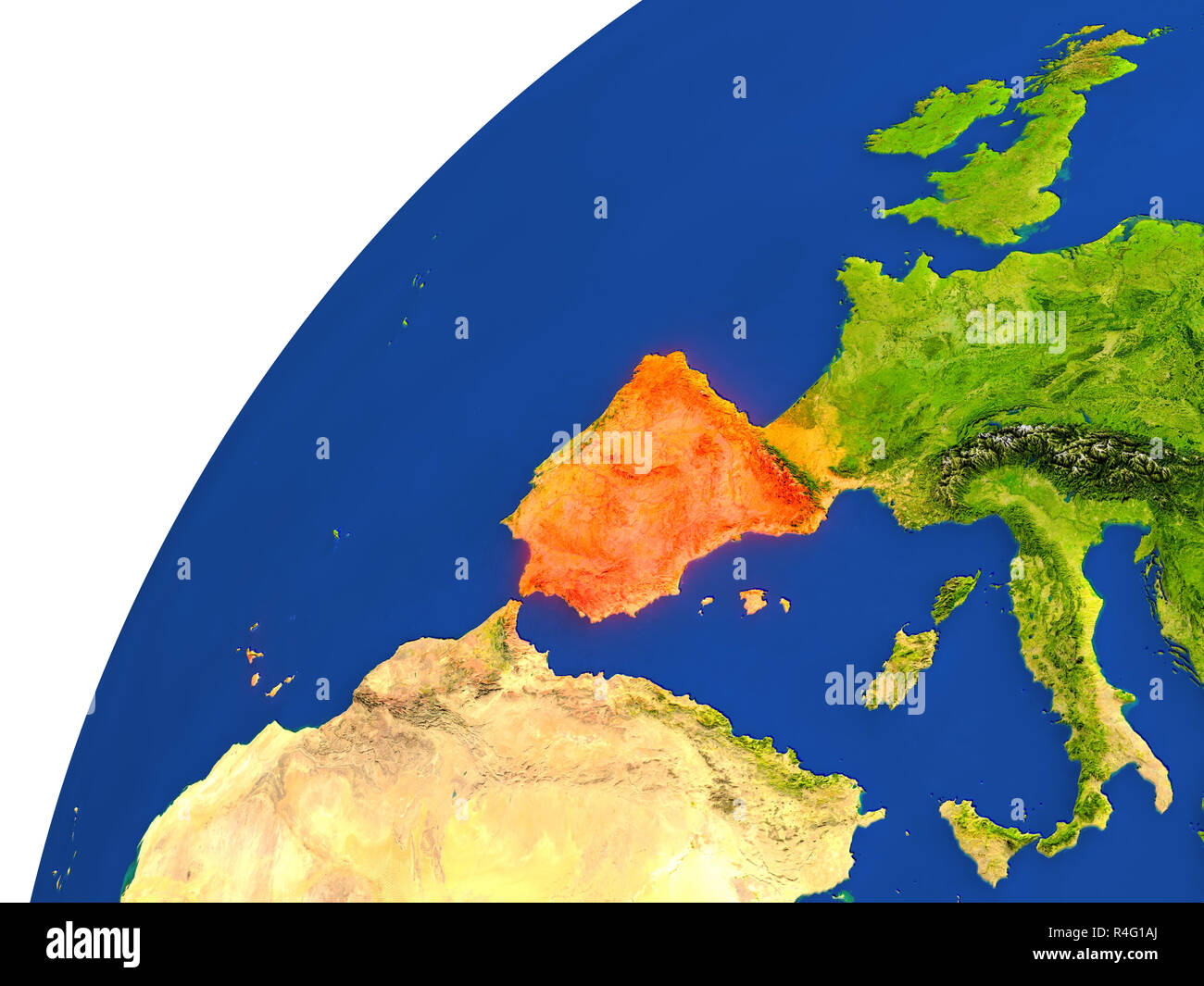 Spain satellite 3d map hi-res stock photography and images - Alamy