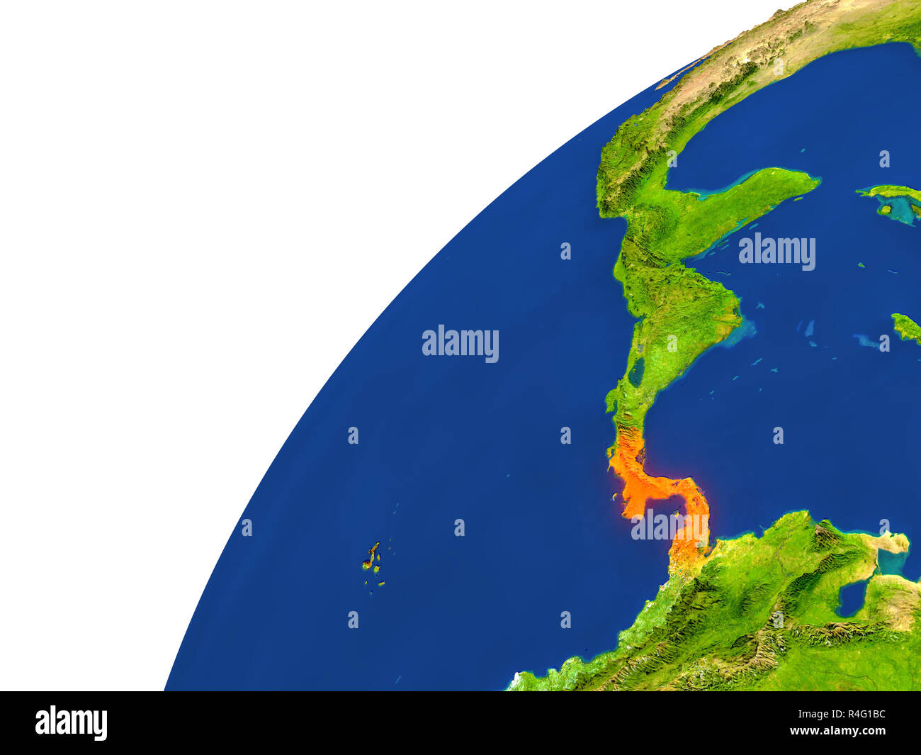 Country of Panama satellite view Stock Photo - Alamy