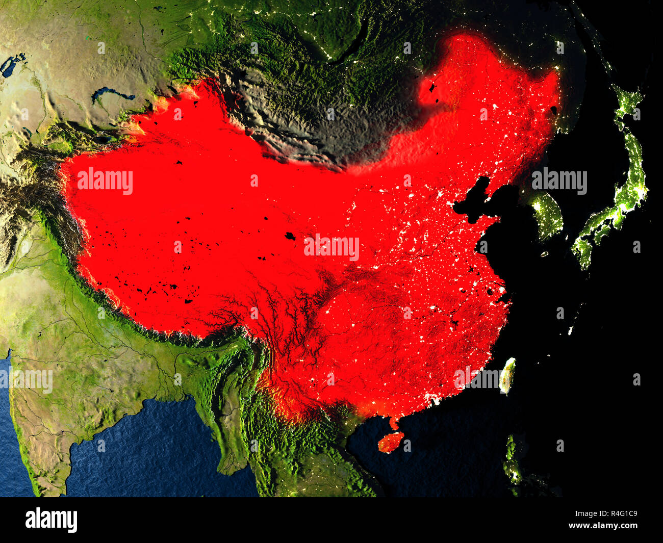 China night satellite hi-res stock photography and images - Alamy