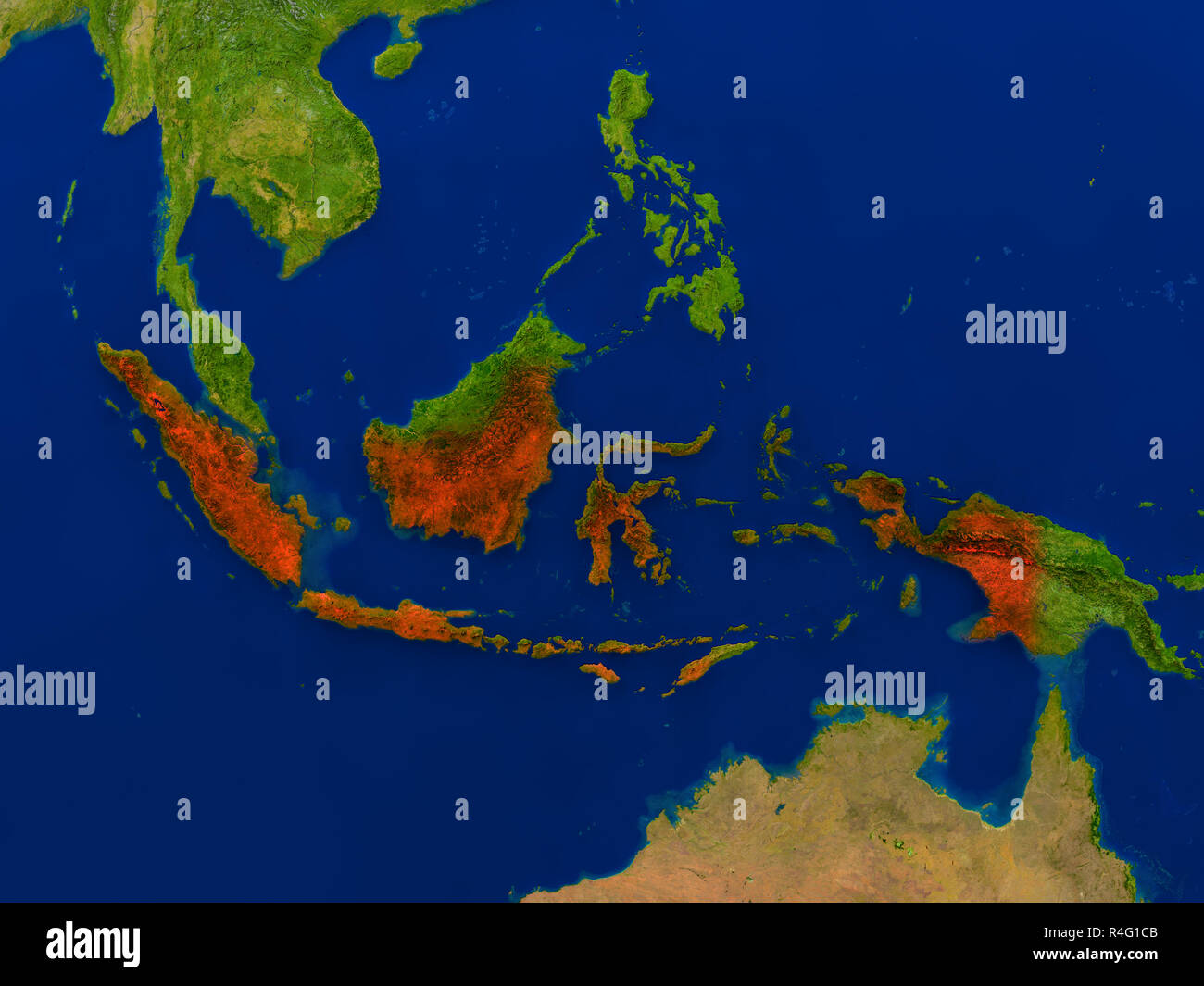 Map satellite geography indonesia hi-res stock photography and images ...