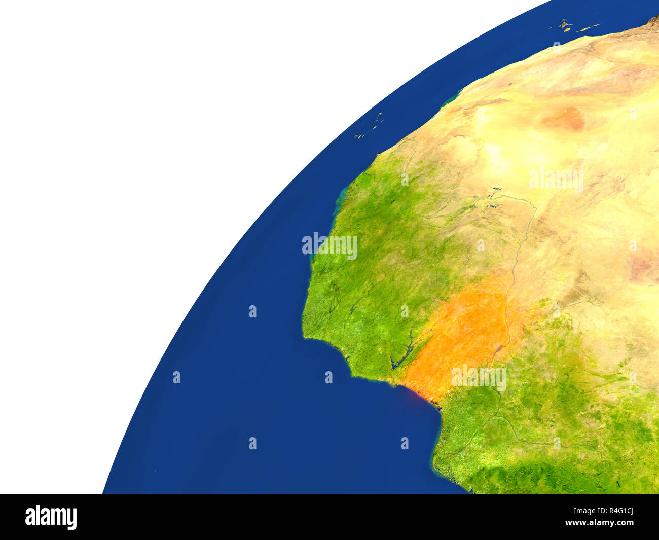 Space view benin highlighted hi-res stock photography and images - Alamy
