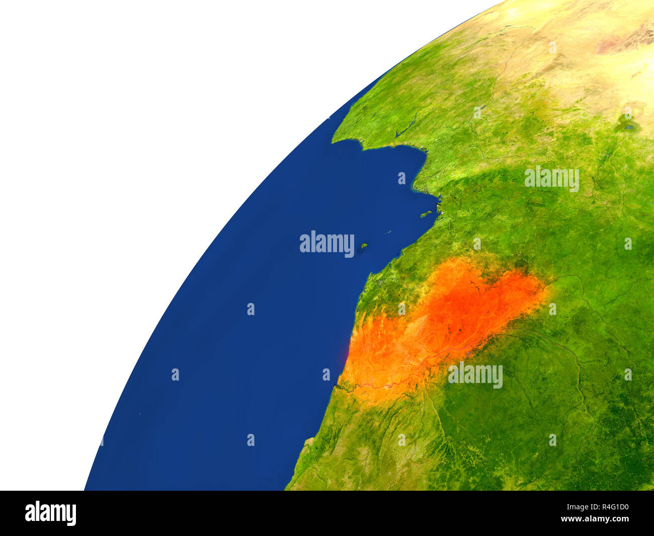 Country of Congo satellite view Stock Photo - Alamy