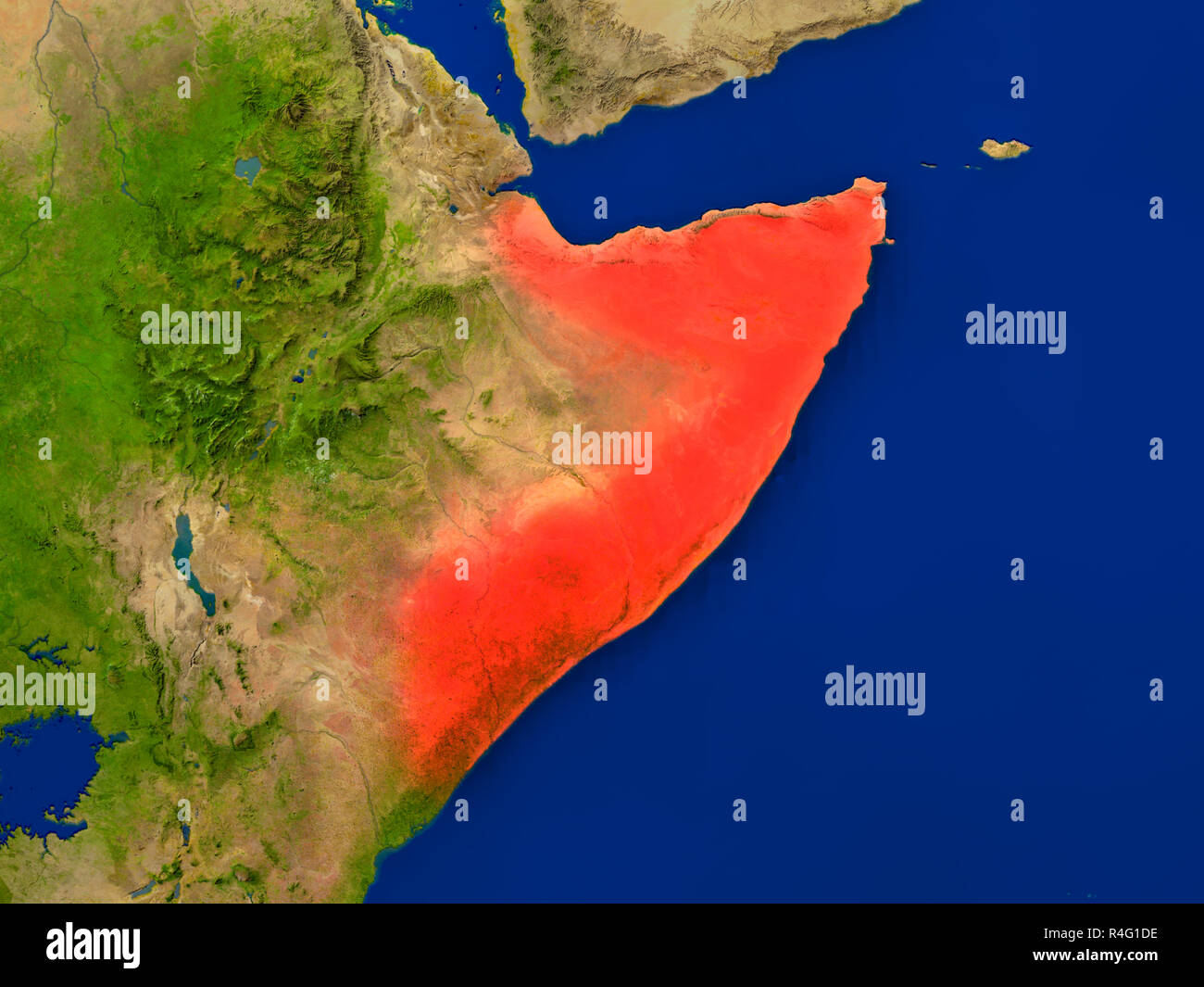 Somalia map satellite geography hi-res stock photography and images - Alamy