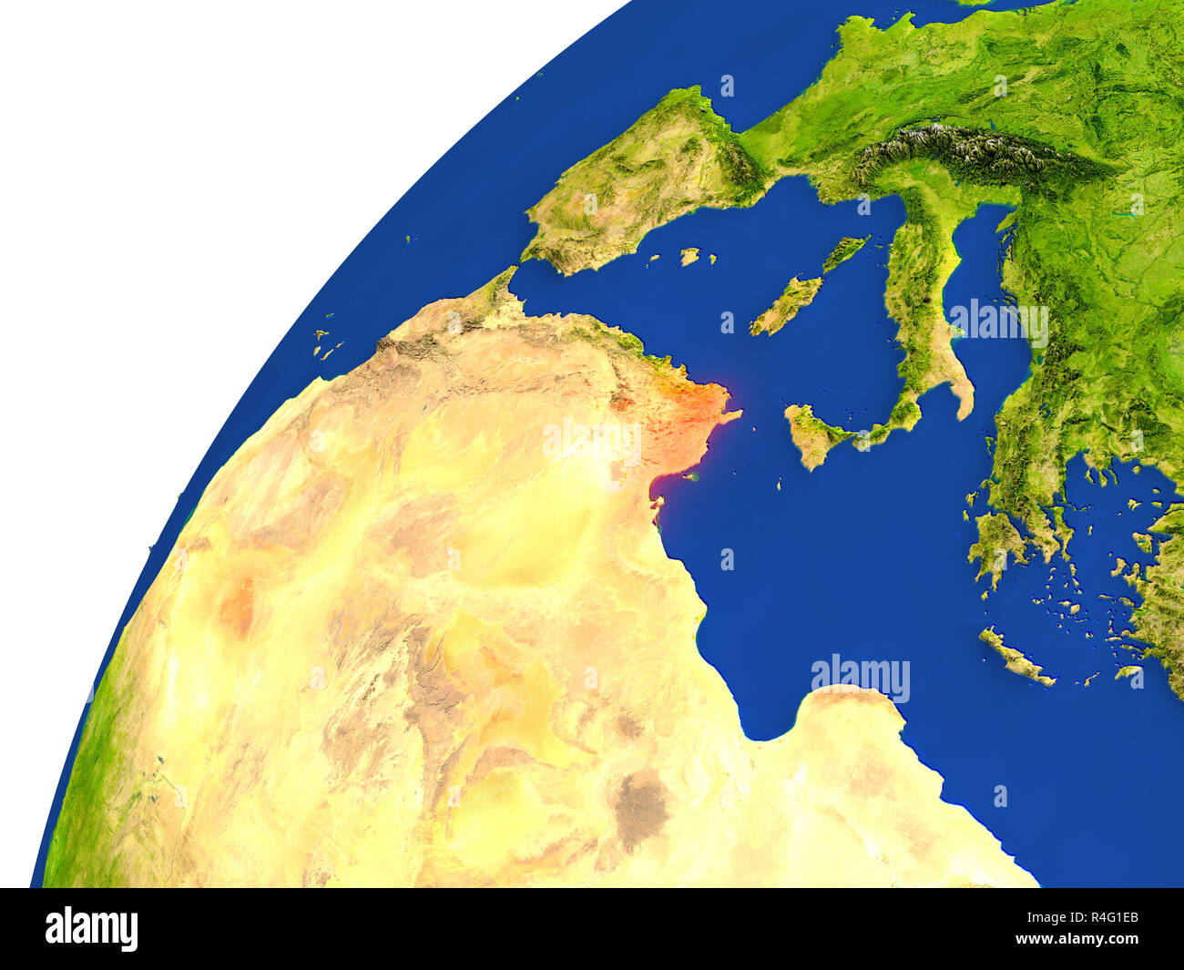 Tunisia map satellite geography hi-res stock photography and images - Alamy