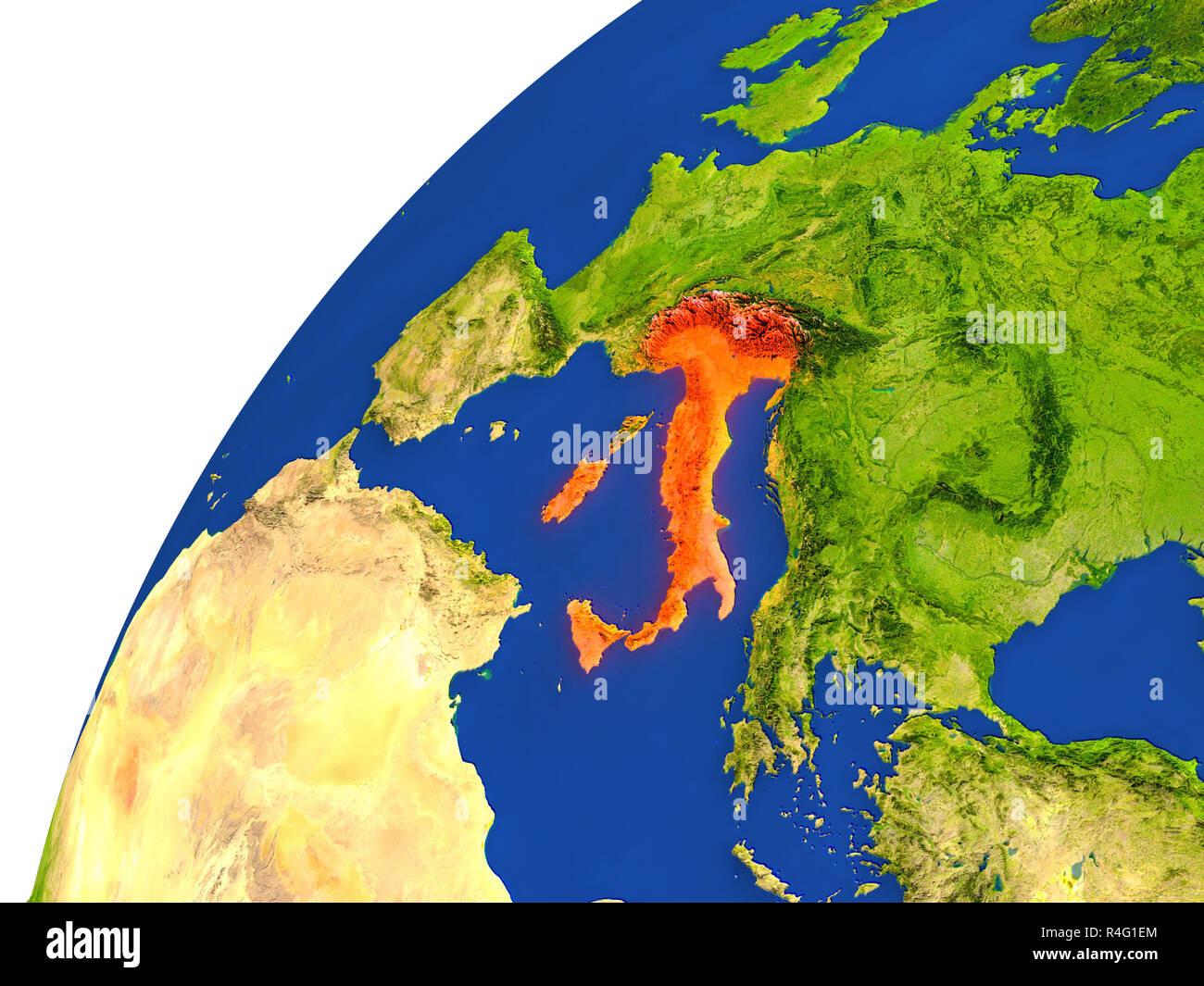 Satellite view italy hi-res stock photography and images - Alamy