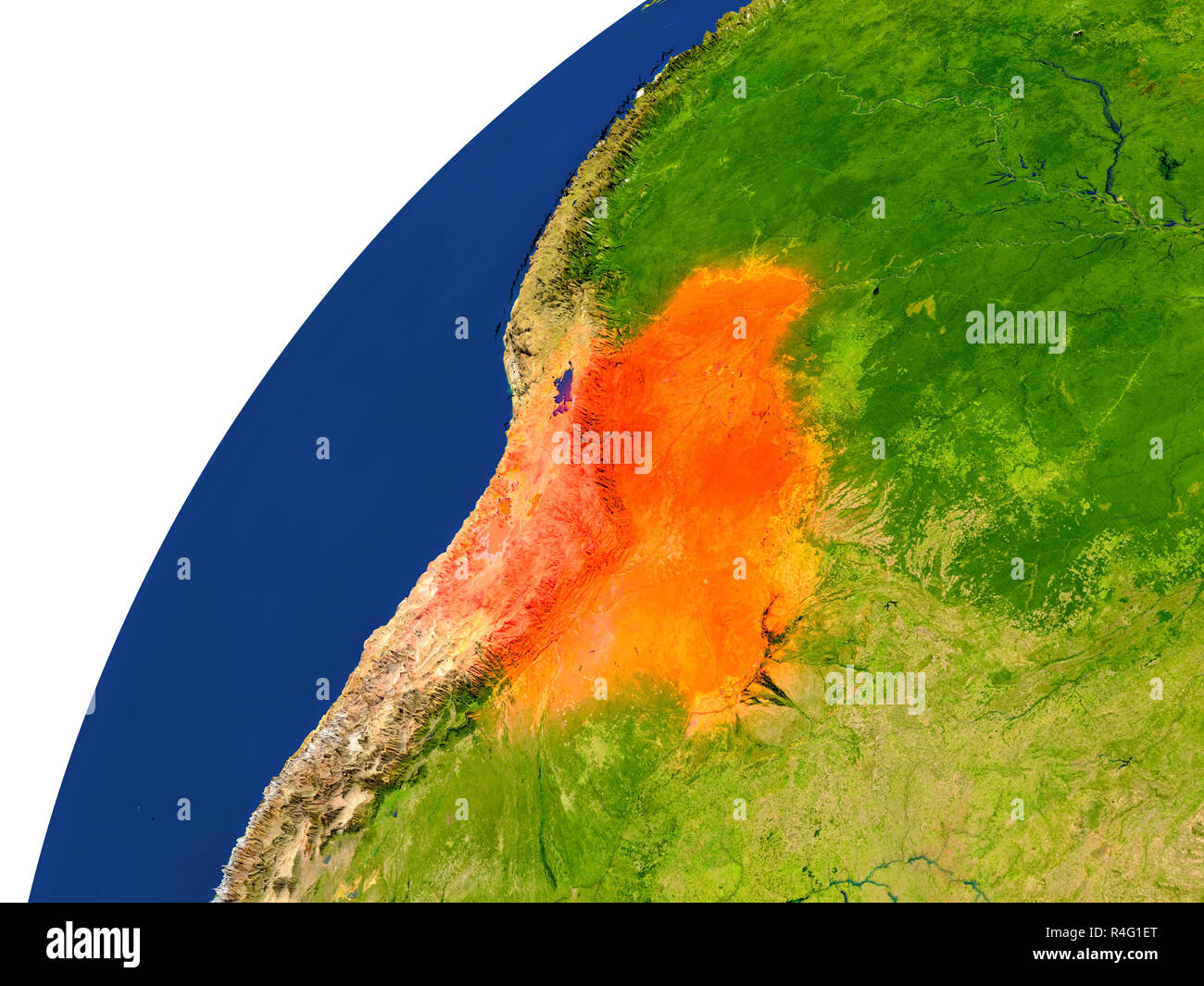 Satellite view bolivia country hi-res stock photography and images - Alamy