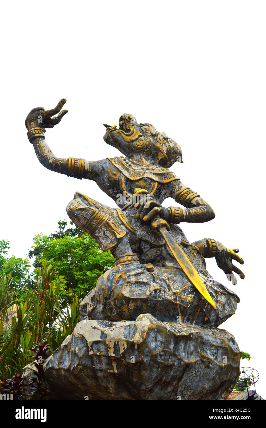 monkey hanuman statue golden in the garden park Stock Photo - Alamy