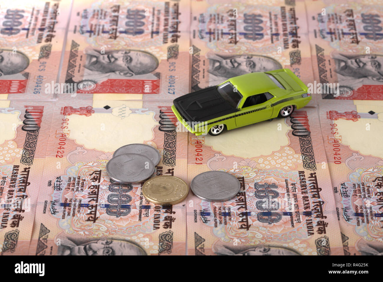 Car on money Stock Photo - Alamy