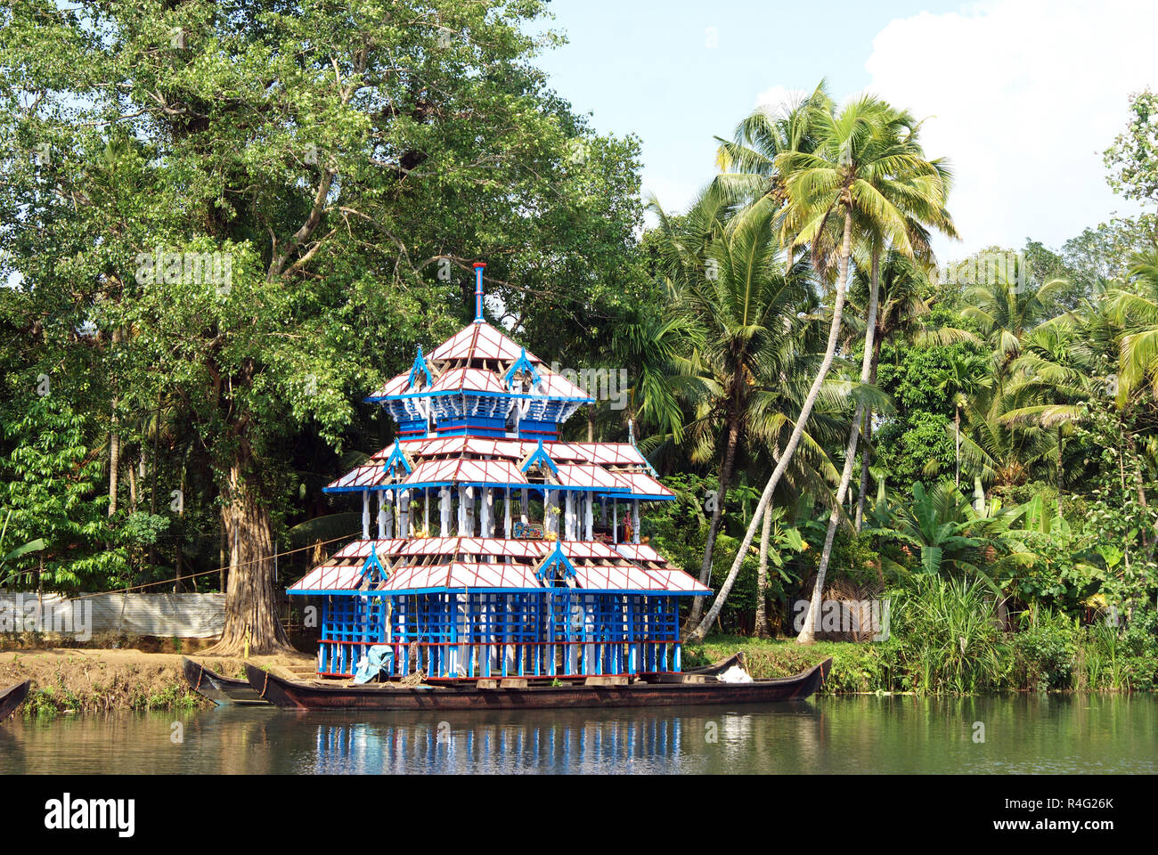 Temple at lake side Stock Photo - Alamy