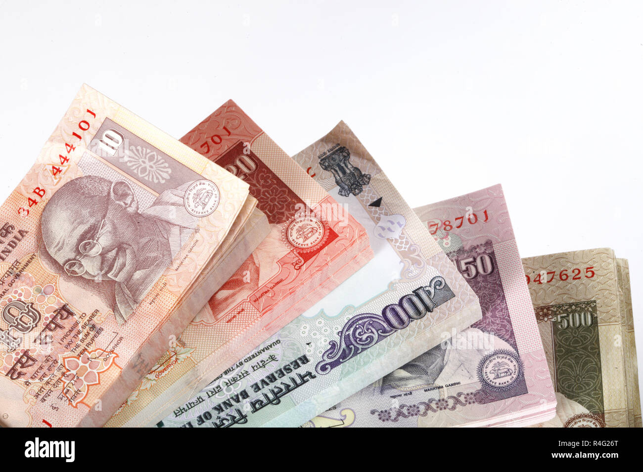 Stack of indian money Stock Photo - Alamy