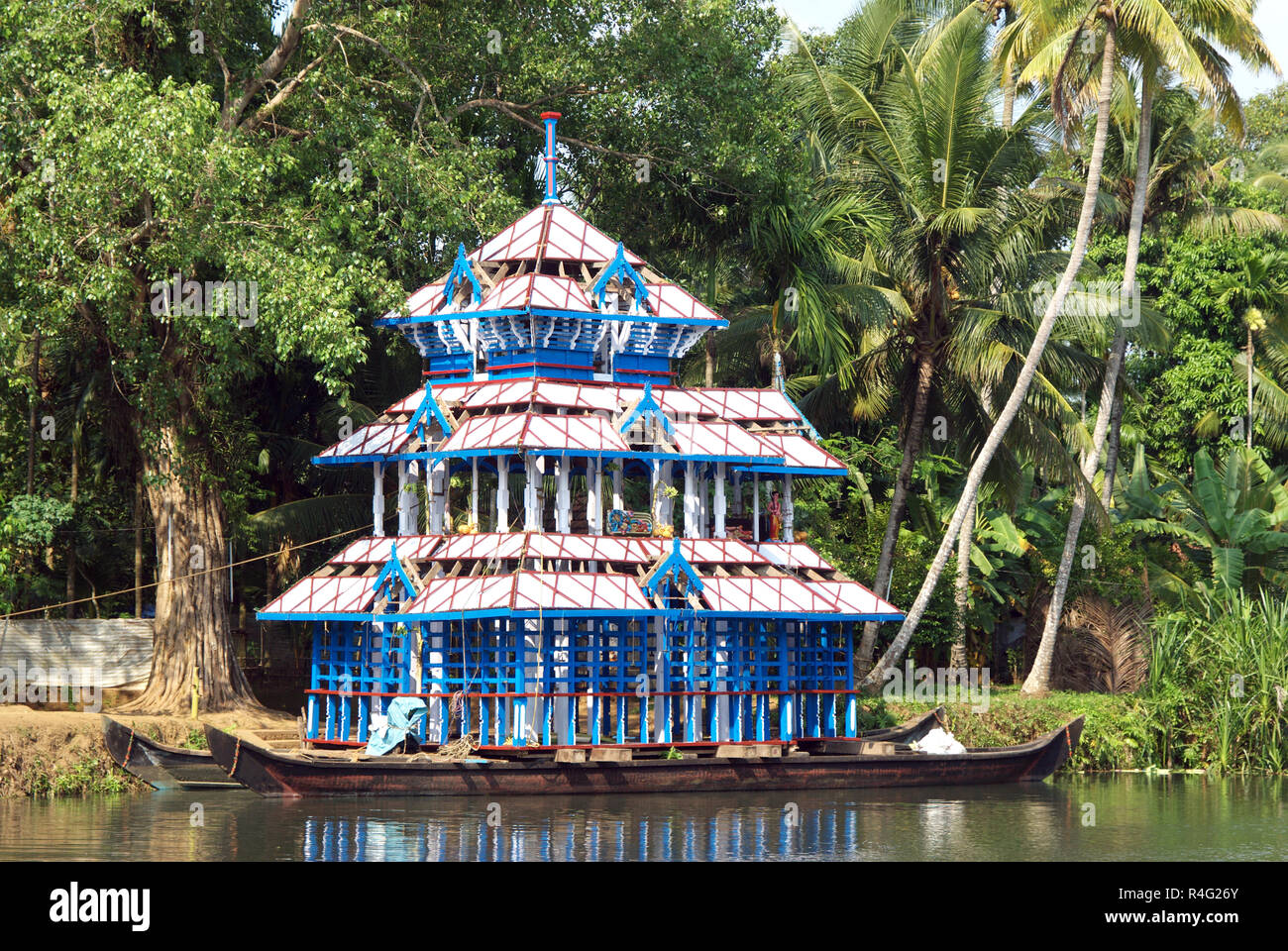 Temple at lake side Stock Photo - Alamy