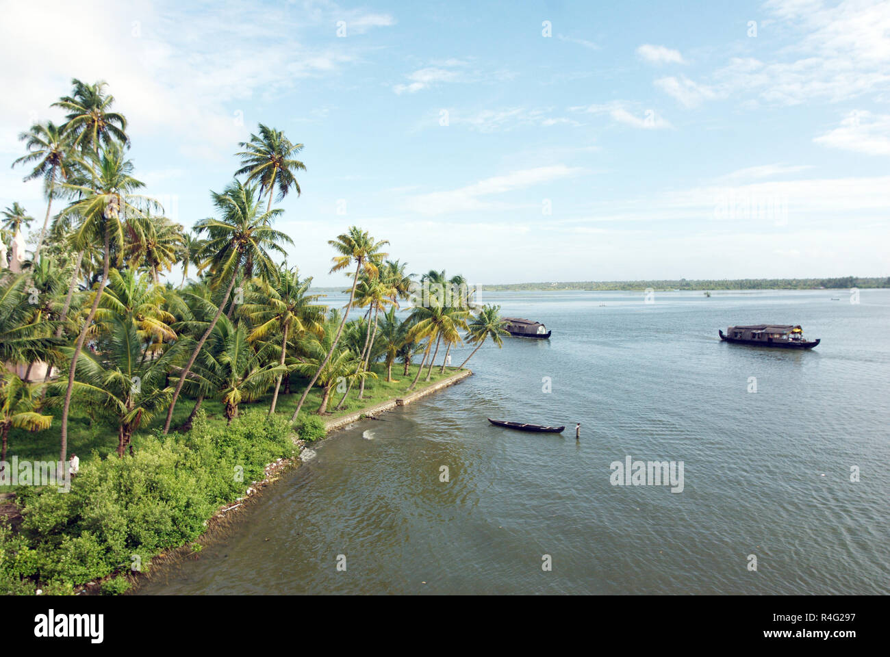 Boats sailing on water Stock Photo - Alamy