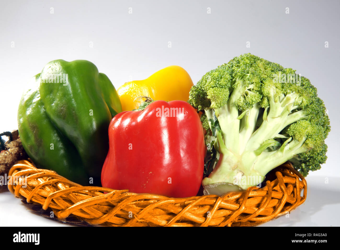 Vegetables in bamboo basket Stock Photo - Alamy