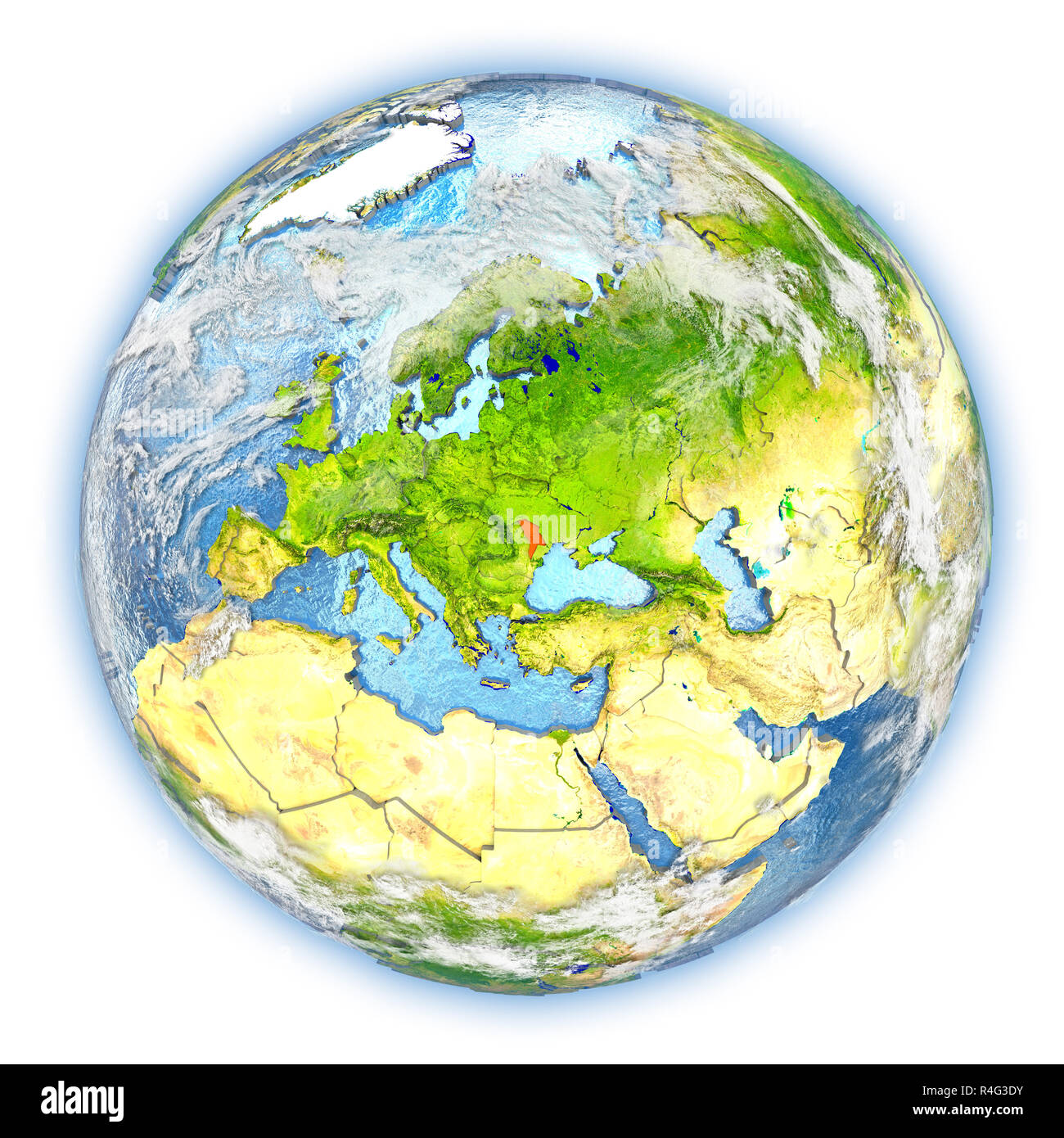 Moldova on Earth isolated Stock Photo - Alamy