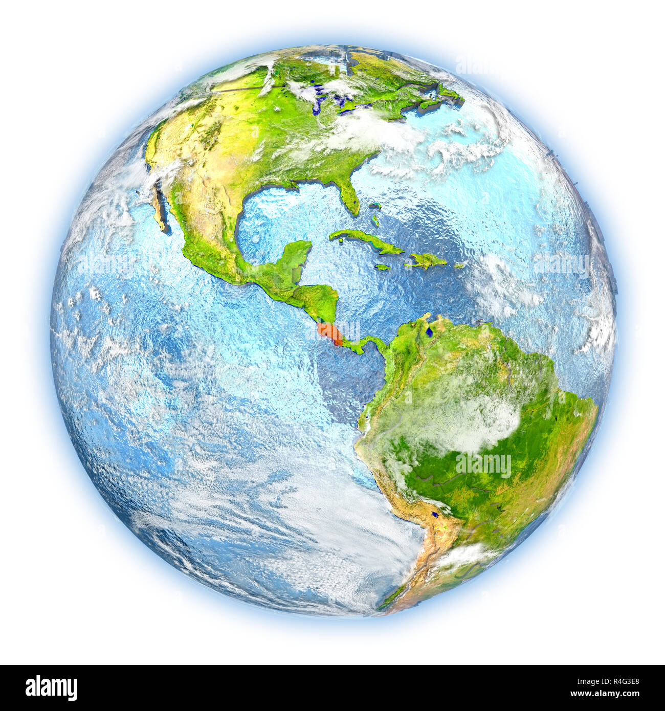 Costa Rica on Earth isolated Stock Photo - Alamy