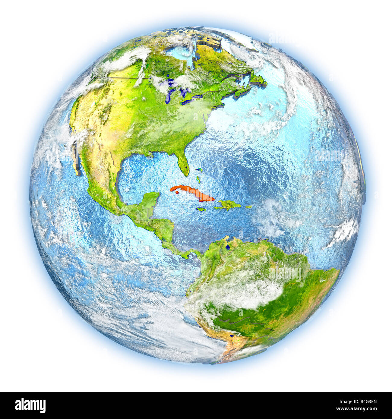 Cuba on planet earth Cut Out Stock Images & Pictures - Alamy