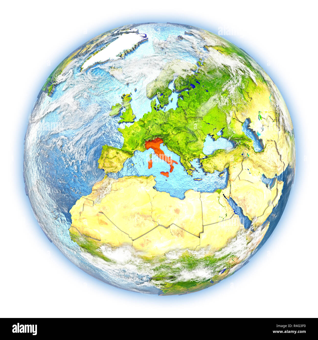 Italy on Earth isolated Stock Photo - Alamy