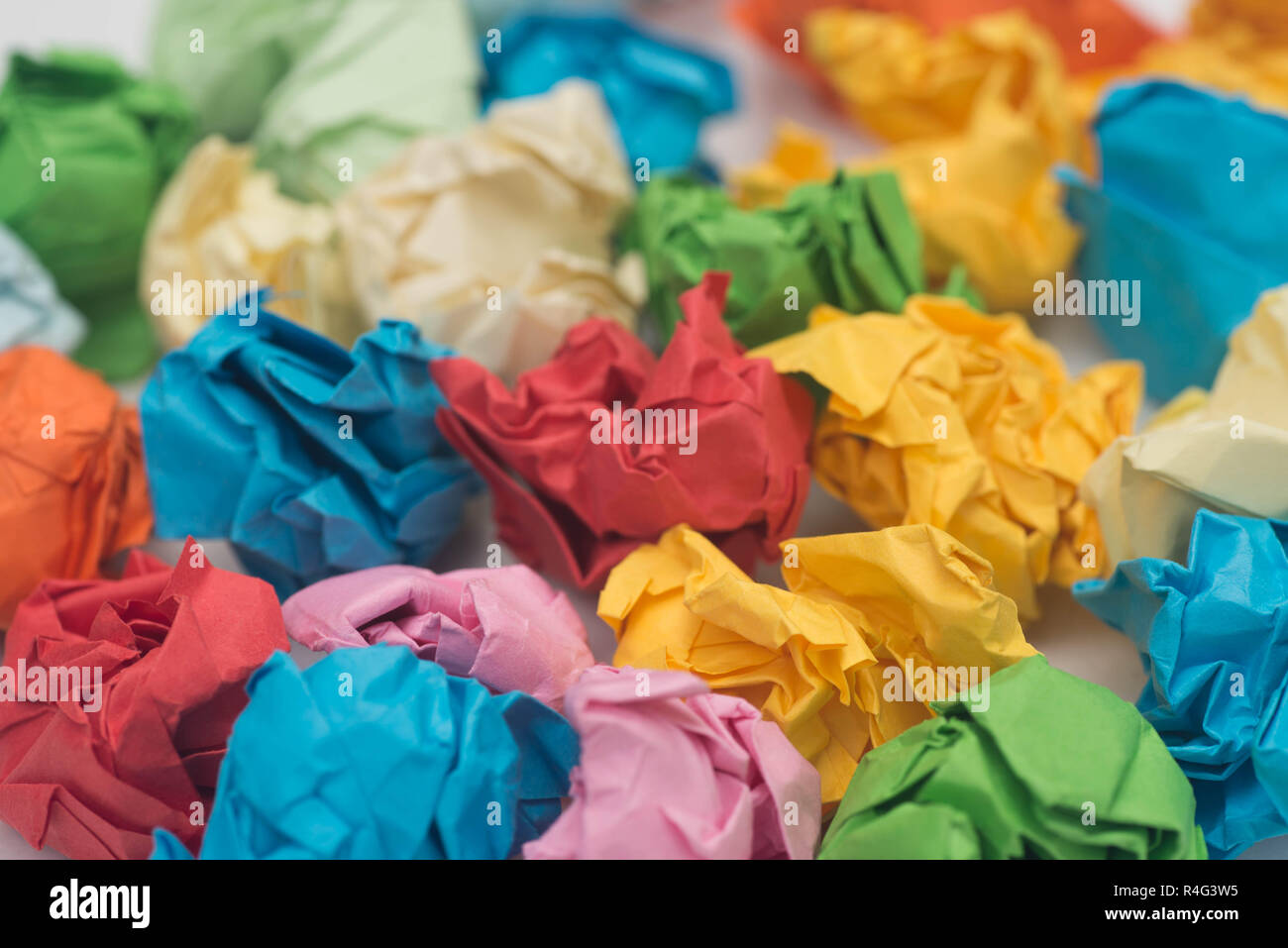 multicolored crumpled paper balls macro Stock Photo - Alamy